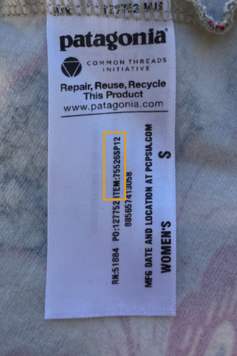 How To Find A Patagonia Style Number In 30 Seconds